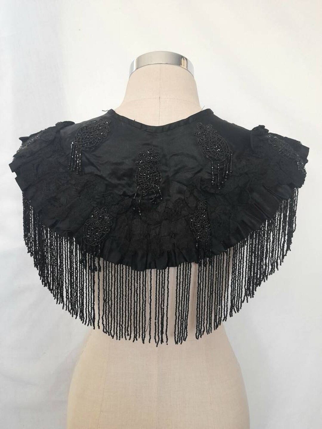 Antique Late 19th Century, Victorian Embroidered Capelet With Beaded ...