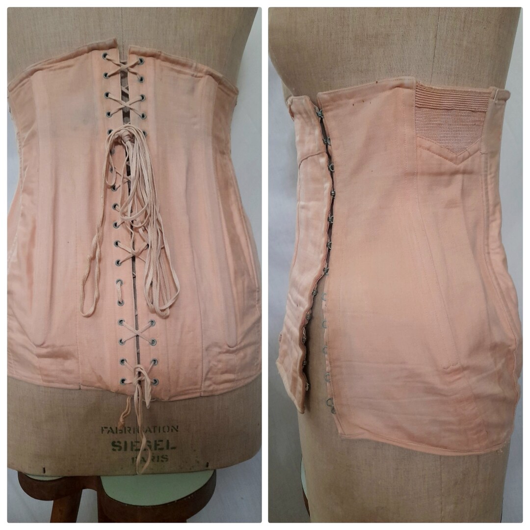 Antique 20's Antinea Paris Modelling Corset With Back Lacing and Metal ...