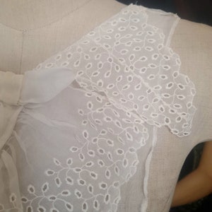 Early 20th Century Organza Plastron With Embroidery and Ruffle ...