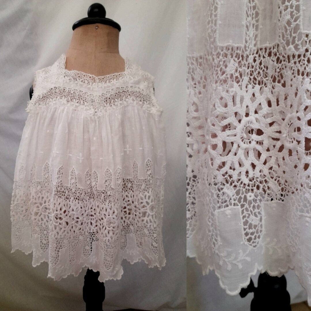 Antique Early 20th Century Little Girl Embroidered Dress With Exquisite ...