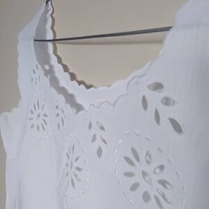 Vintage White Cotton Crop Top With Handmade Eyelet Embroidery - Etsy