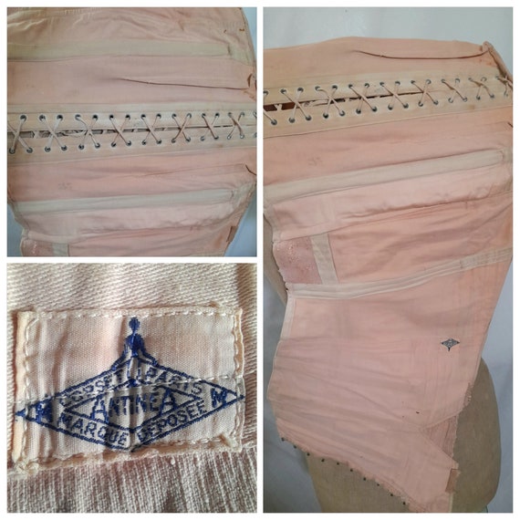 Antique 20's Antinea Paris Modelling Corset with Back… - Gem