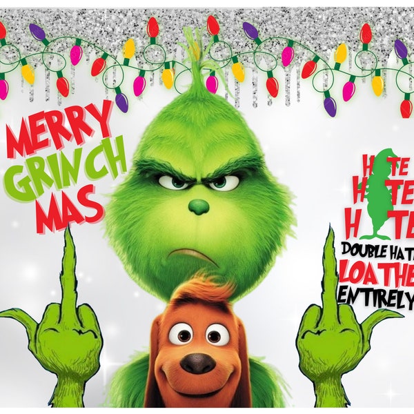 Grinch Middle Finger Tumbler Wraps - Etsy