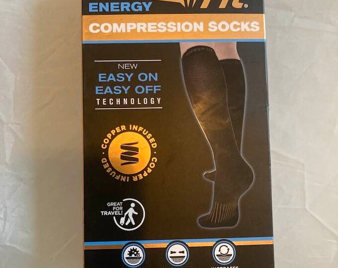 Copper Fit Energy Compression Socks Black, Size S/M - Etsy