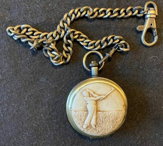 buzzato mens golf themed pocket watch - Gem