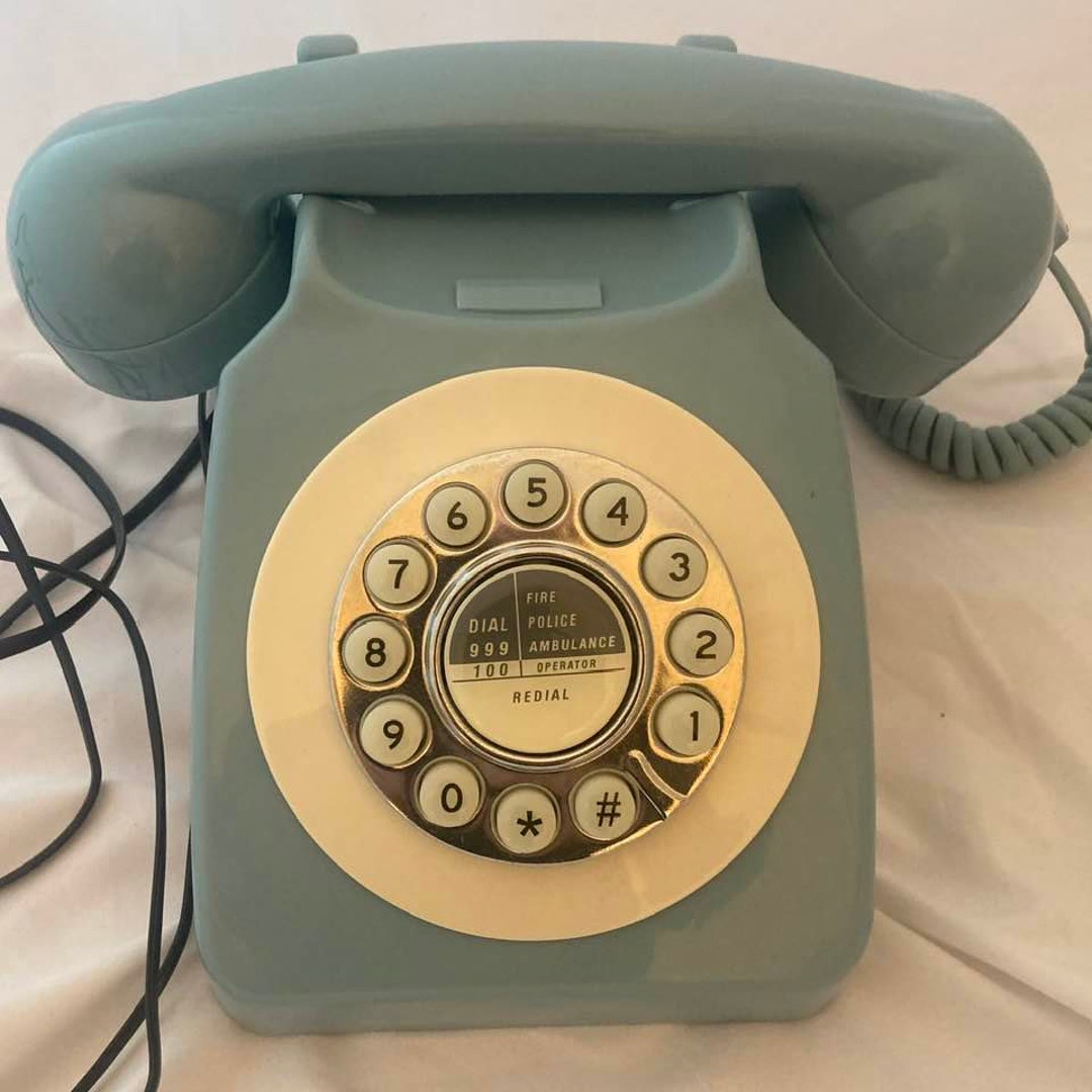 Vintage 1960 Push Button Teal Colored Phone - Etsy