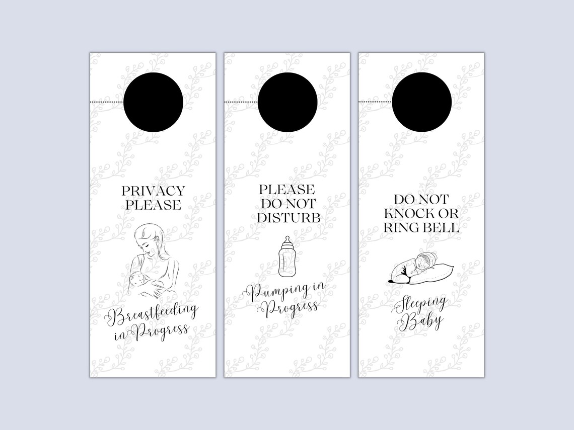 Do Not Disturb Privacy Door Hangers | Breastfeeding, Pumping, Sleeping ...