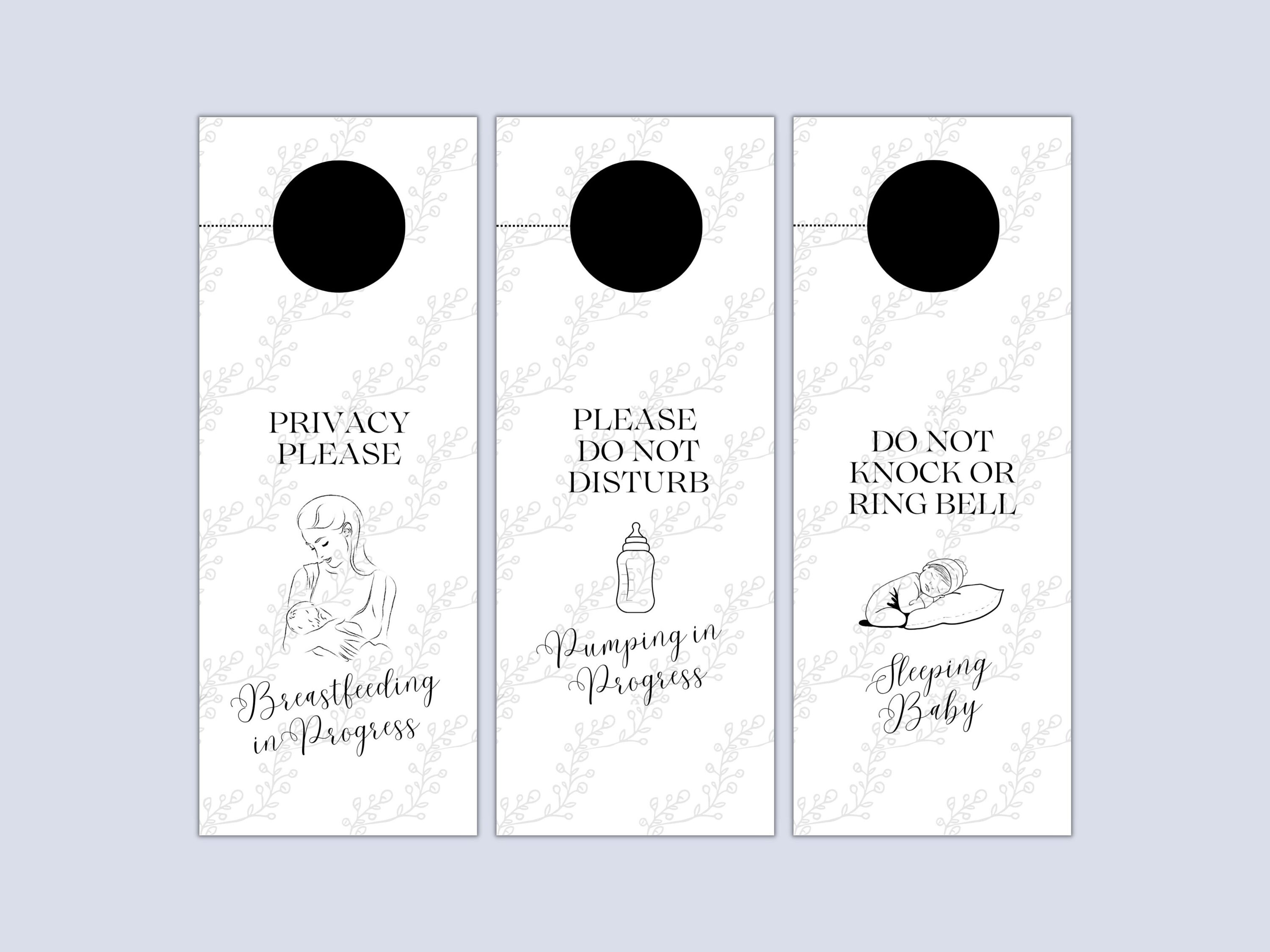 Do Not Disturb Privacy Door Hangers Breastfeeding, Pumping, Sleeping ...