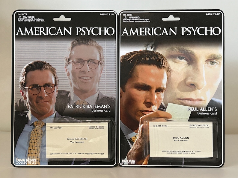 American Psycho Business Cards: Patrick Bateman or Paul Allen ...