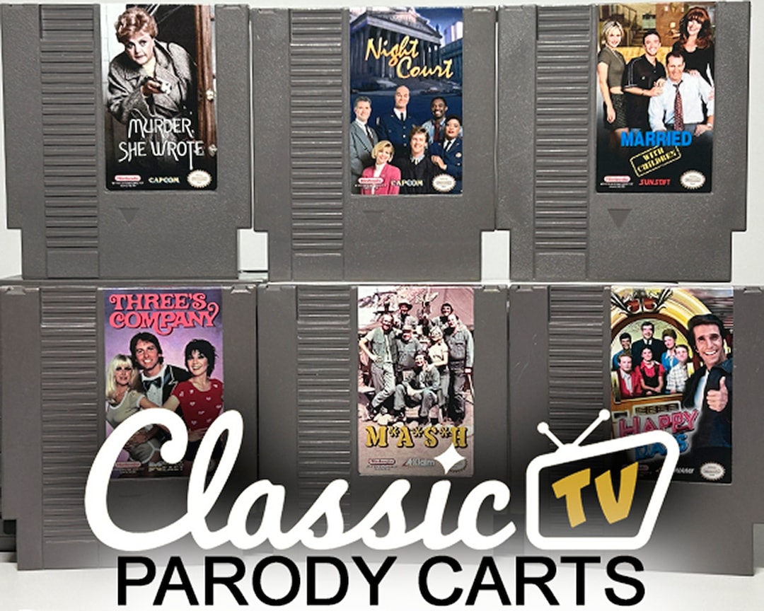 Classic TV Nintendo Parody Carts Made From Real NES Carts W/ Custom ...
