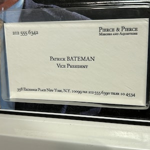 American Psycho Business Cards: Patrick Bateman or Paul Allen ...
