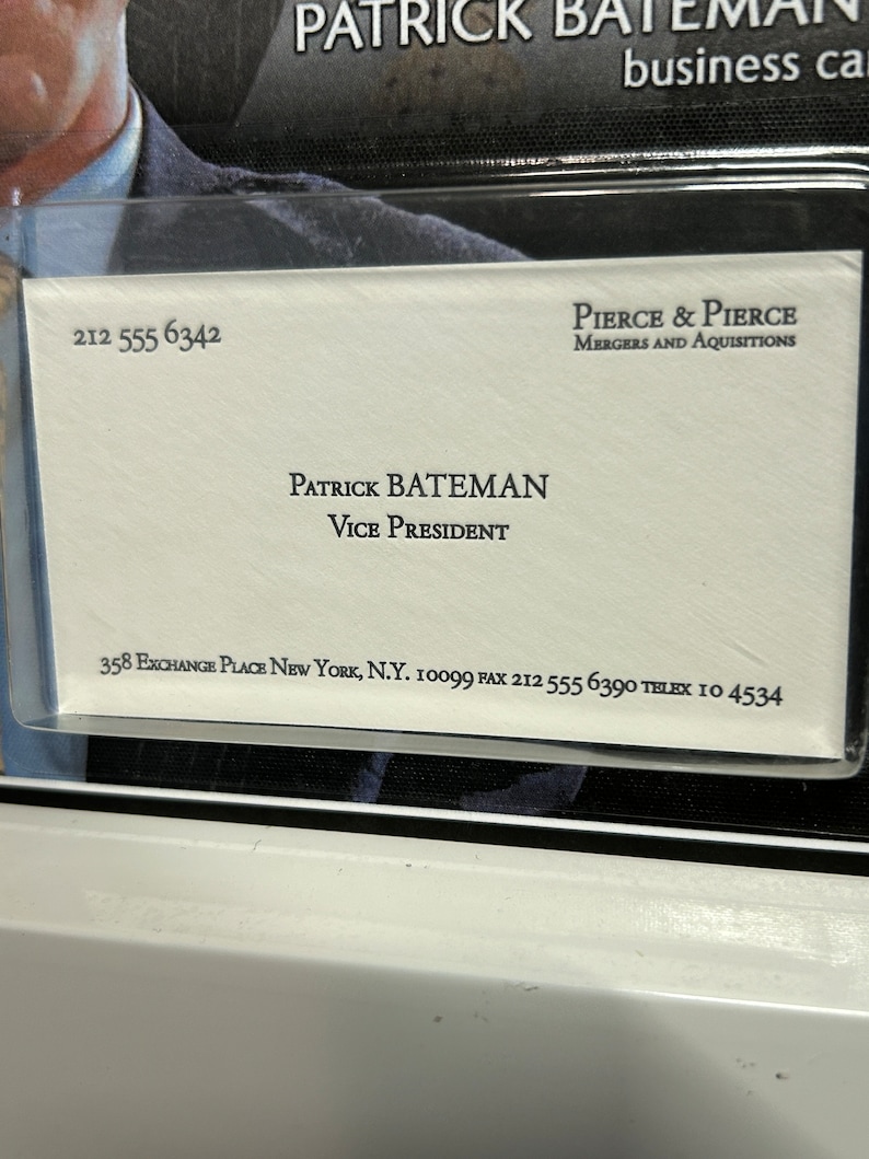 American Psycho Business Cards: Patrick Bateman or Paul Allen ...