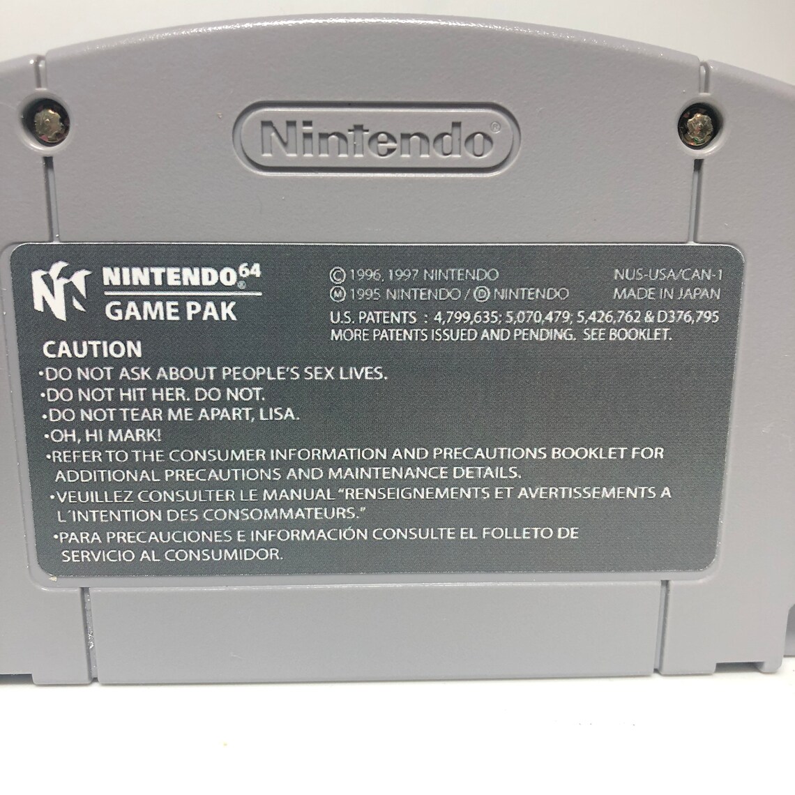 N64 the Room Nintendo 64 Custom Video Game Cartridge Front - Etsy