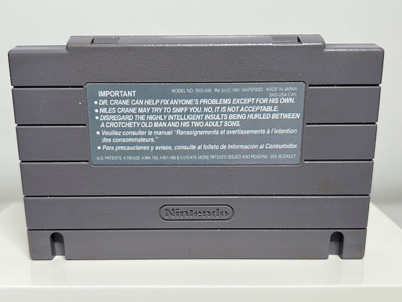 Frasier Parody Nintendo Game Cartridge: Custom Label Art - NES, SNES ...