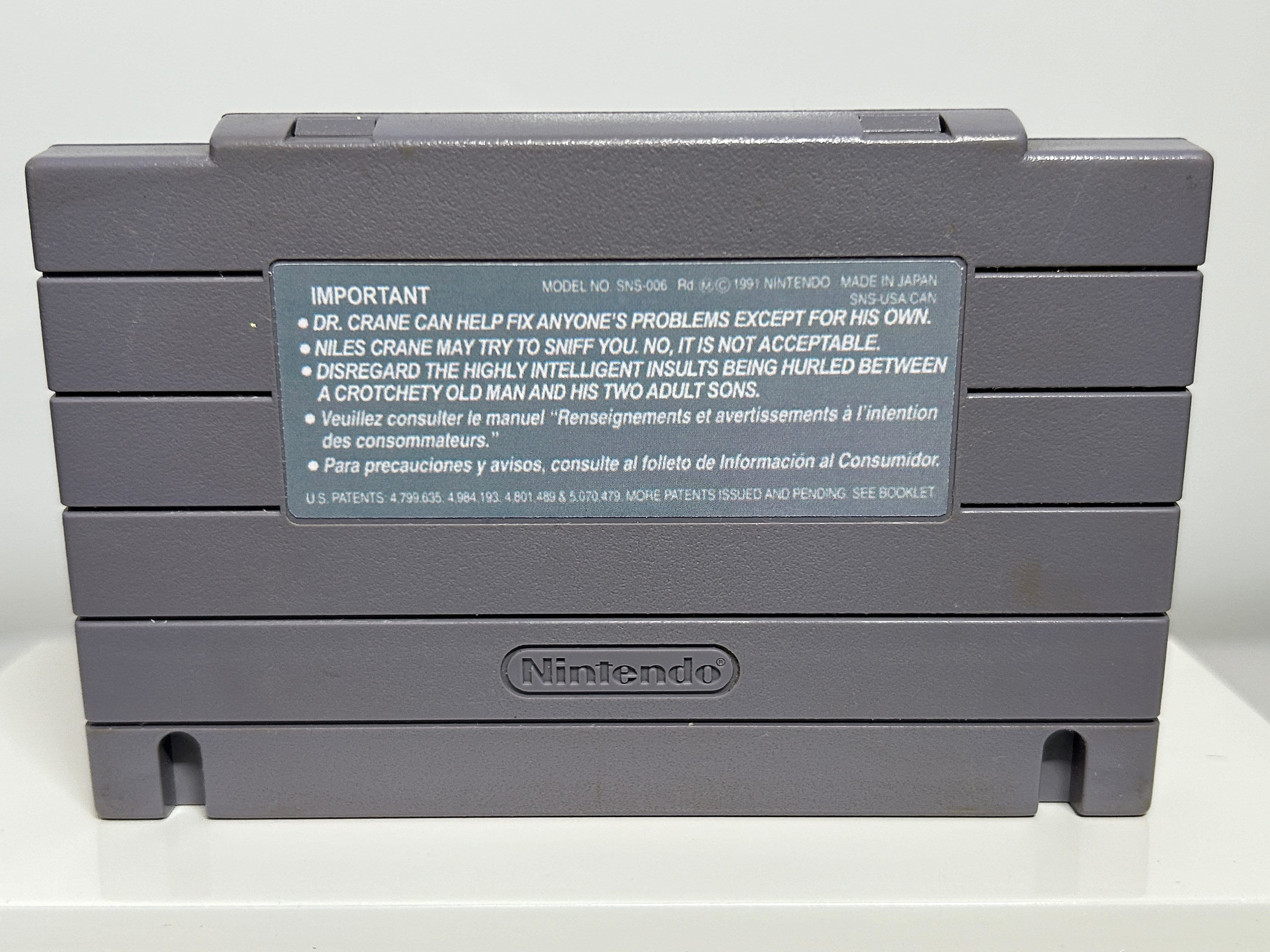 Frasier Parody Nintendo Game Cartridge: Custom Label Art - NES, SNES ...