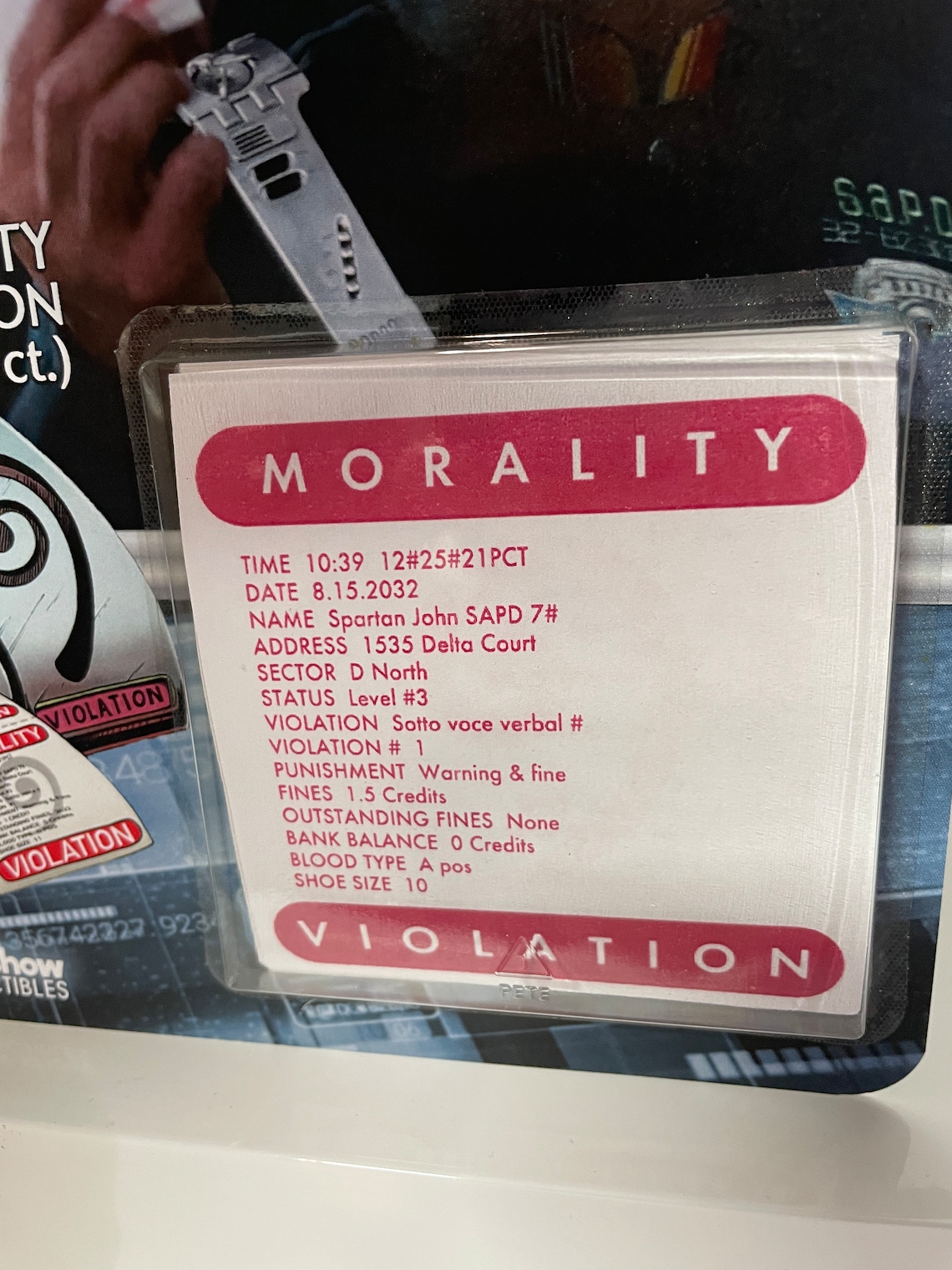 Demolition Man Morality Violation Slips: 90s Movie Collectible - Etsy