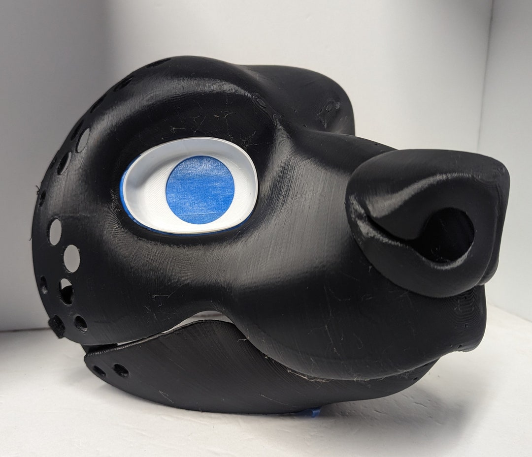 3D Printed Polar Bear Fursuit Head Base With Moveable Jaw, Eyes, Teeth ...