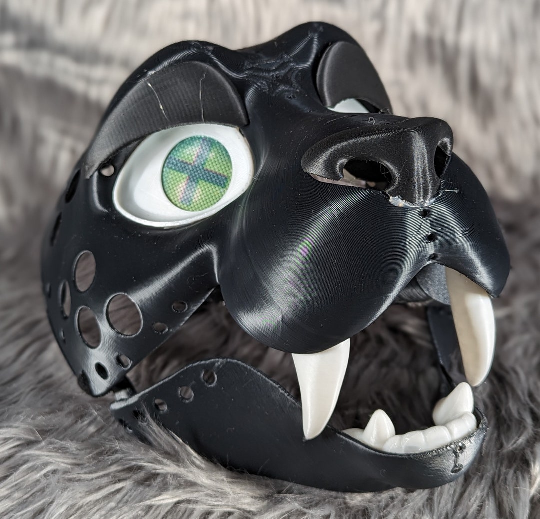 Small Sabertooth Feline Fursuit Head Base With Moveable Jaw, Eyes ...