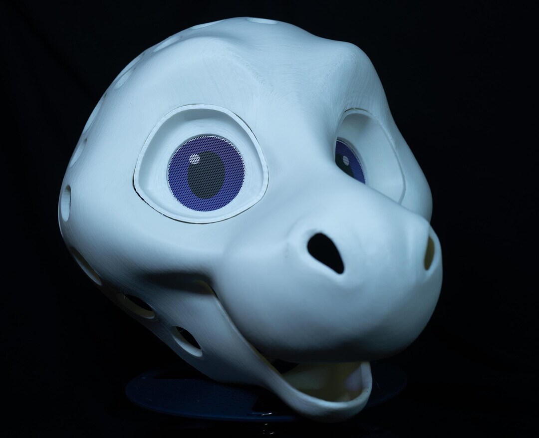 3d Printed Dutch Angel Dragon Fursuit Head Base With Moveable Jaw, Eyes ...