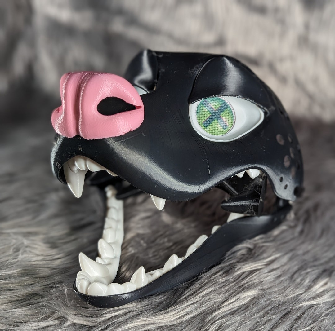 3d Printed Opossum Fursuit Head Base With Moveable Jaw, Eyes, Teeth and ...