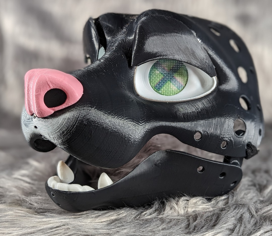 3d Printed Ferret Fursuit Head Base With Moveable Jaw, Eyes, Teeth ...