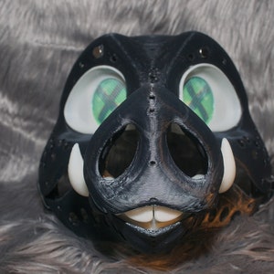 3D Printed Boar Fursuit Head Base With Moveable Jaw, Eyes, Teeth and ...