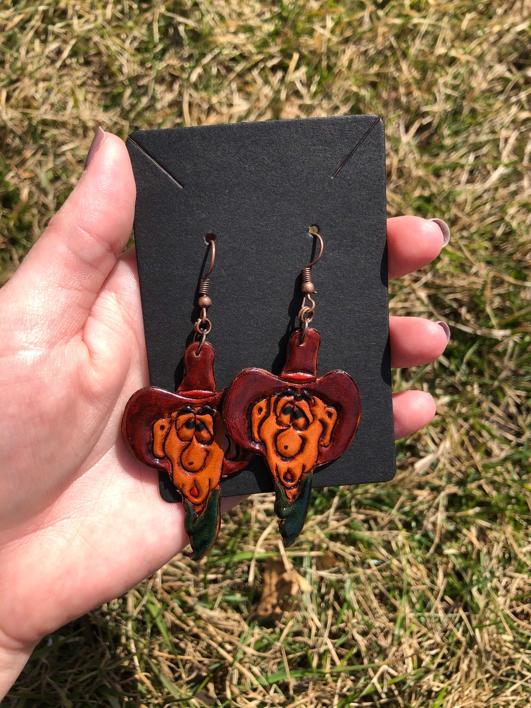 Leather Wildman Willy Earrings - Etsy