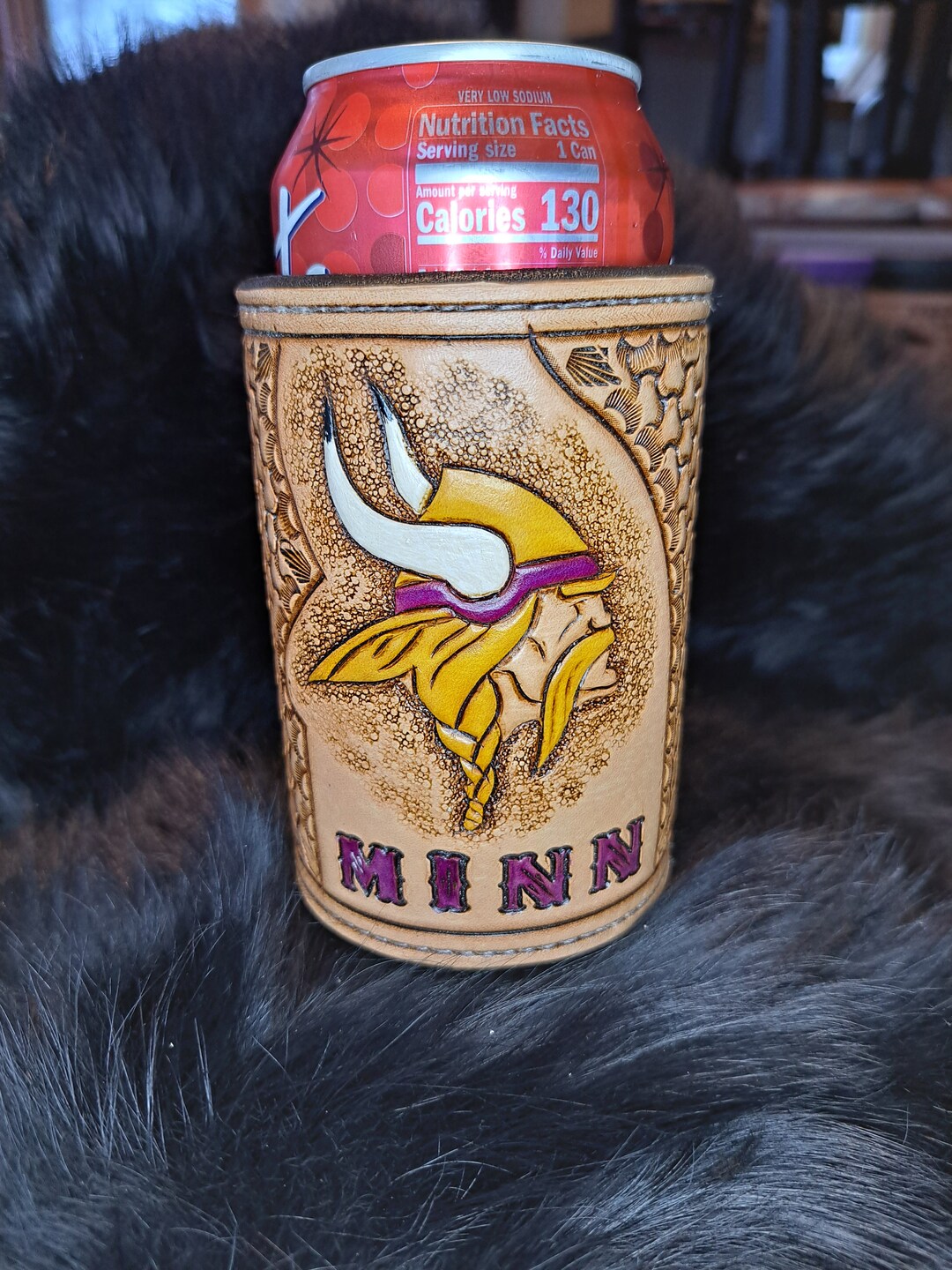 Leather Can Koozie/dice Cup for Football - Etsy