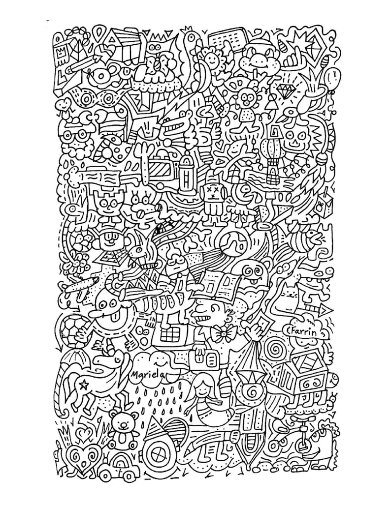 Hidden Picture Doodle Search Kids Fun Activity Puzzle Whimsical Doodle ...