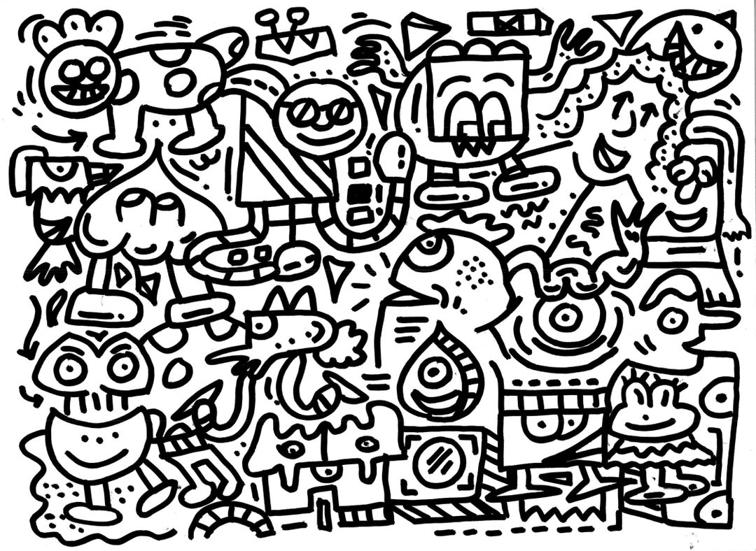 Charming Hand Drawn Doodles Playful Creatures and Abstract Patterns ...