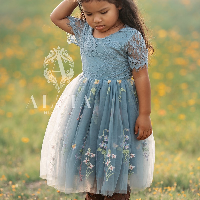 Girls Blue Dress - Etsy