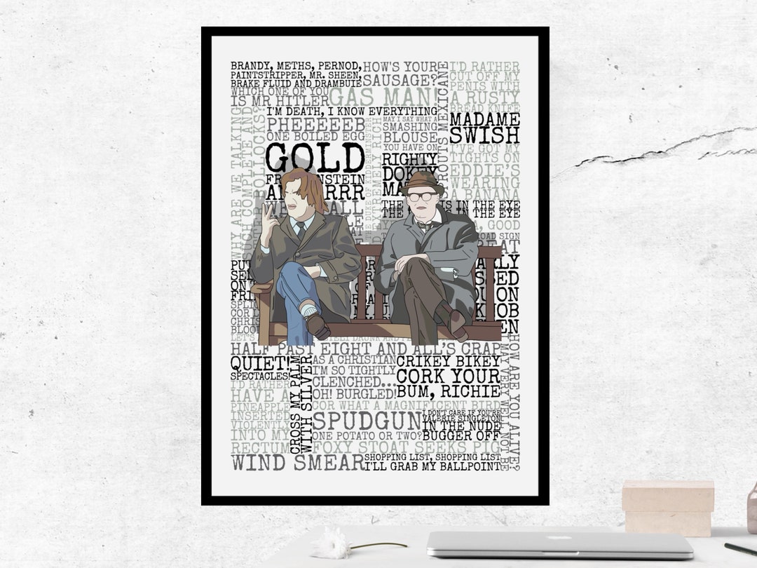 Bottom Tv Show Character Funny Quote Poster Colour Illustrated Wall