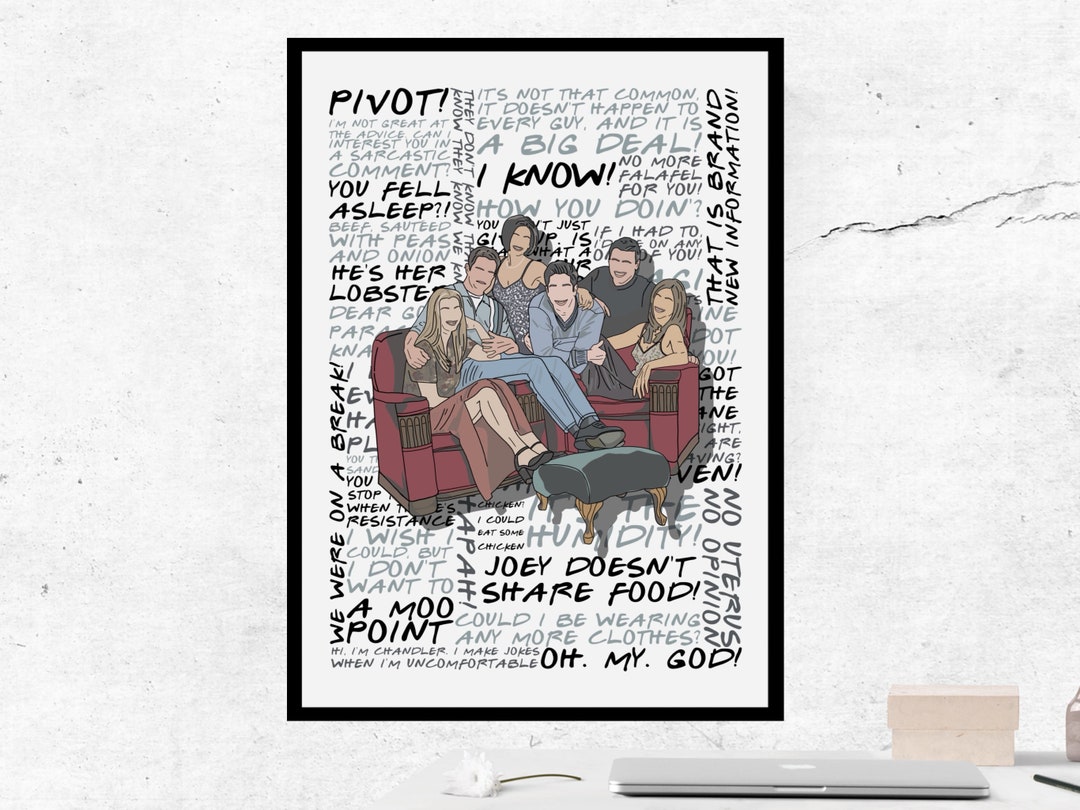 FRIENDS TV Show Poster: Iconic Quotes Illustrated Print - Etsy