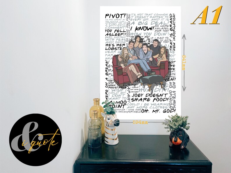 FRIENDS TV Show Poster: Iconic Quotes Illustrated Print - Etsy