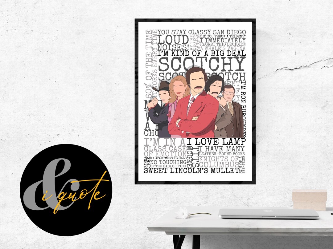 Anchorman Movie Poster: Funny Ron Burgundy Quotes Art Print - Etsy