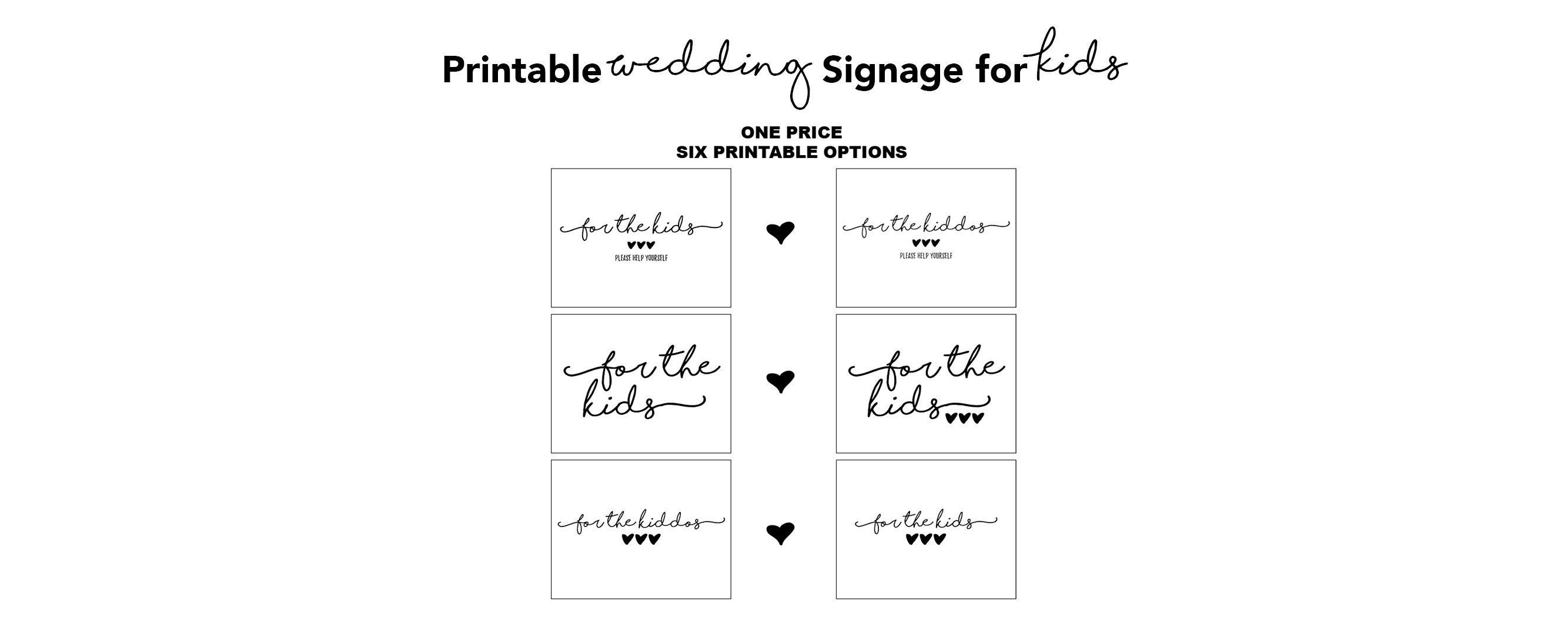 For the Kids Sign Weddings, Events, Activities, Signage - Etsy