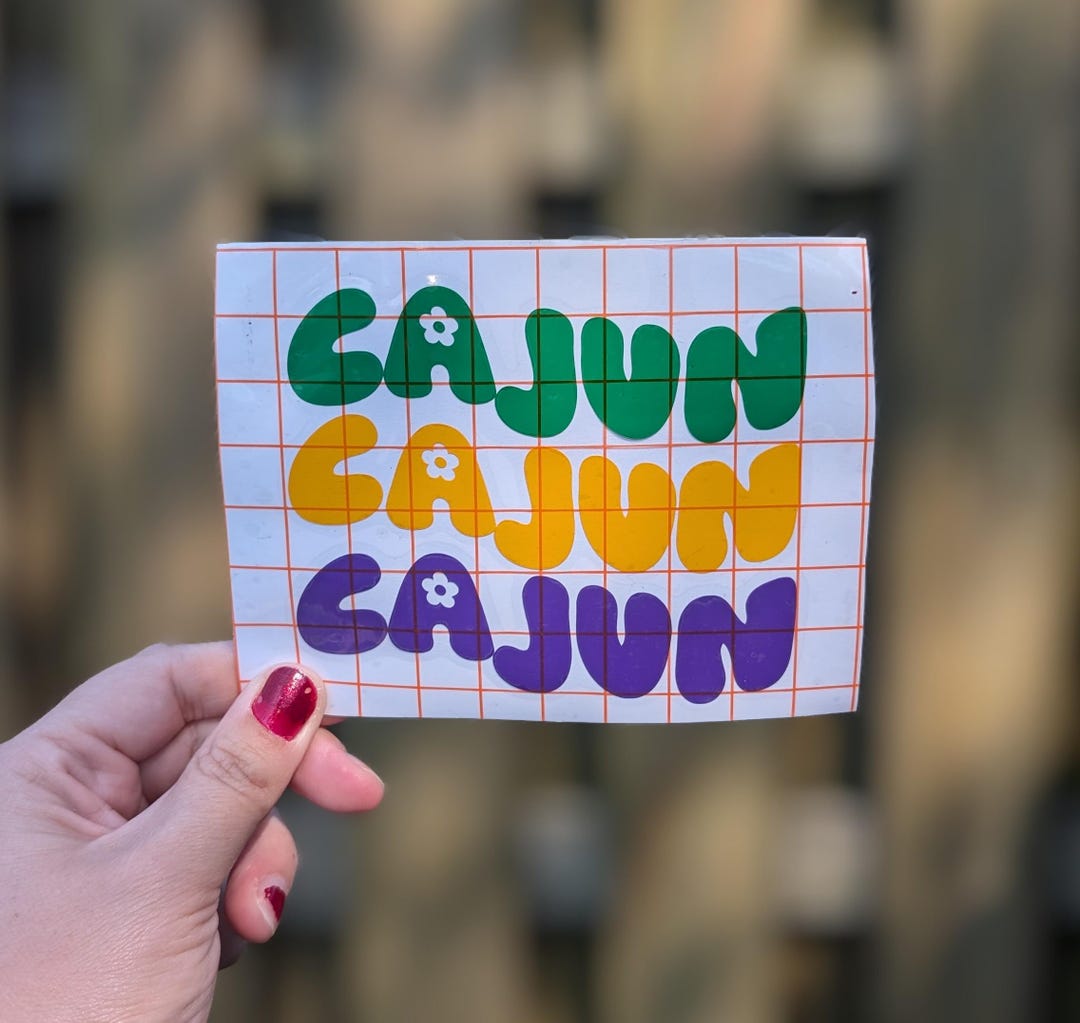 Cajun Vinyl Decal Bumper Sticker for Cars, Laptops, Notebooks, Cups ...