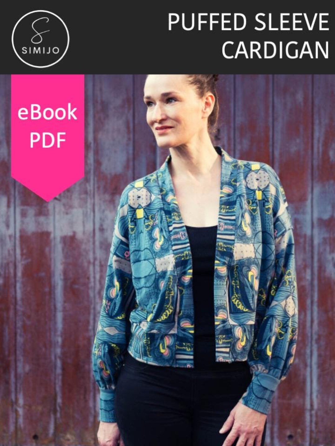 Puffed Sleeve Cardigan by SIMIJO Ebook Cardigan Sewing Pattern PDF A4 & A0 to Print Out Yourself ...