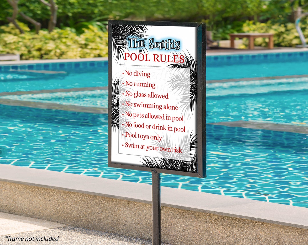 Pool Rules Sign Personalized, Pool Rules Sign Custom, Pool Rules Metal ...
