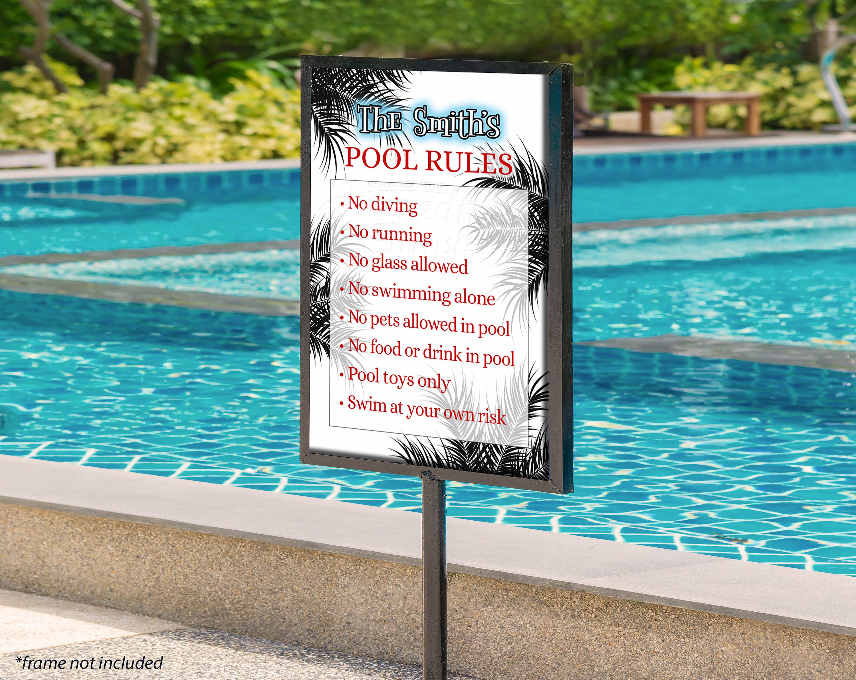 Pool Rules Sign Personalized Pool Rules Sign Custom Pool | Etsy