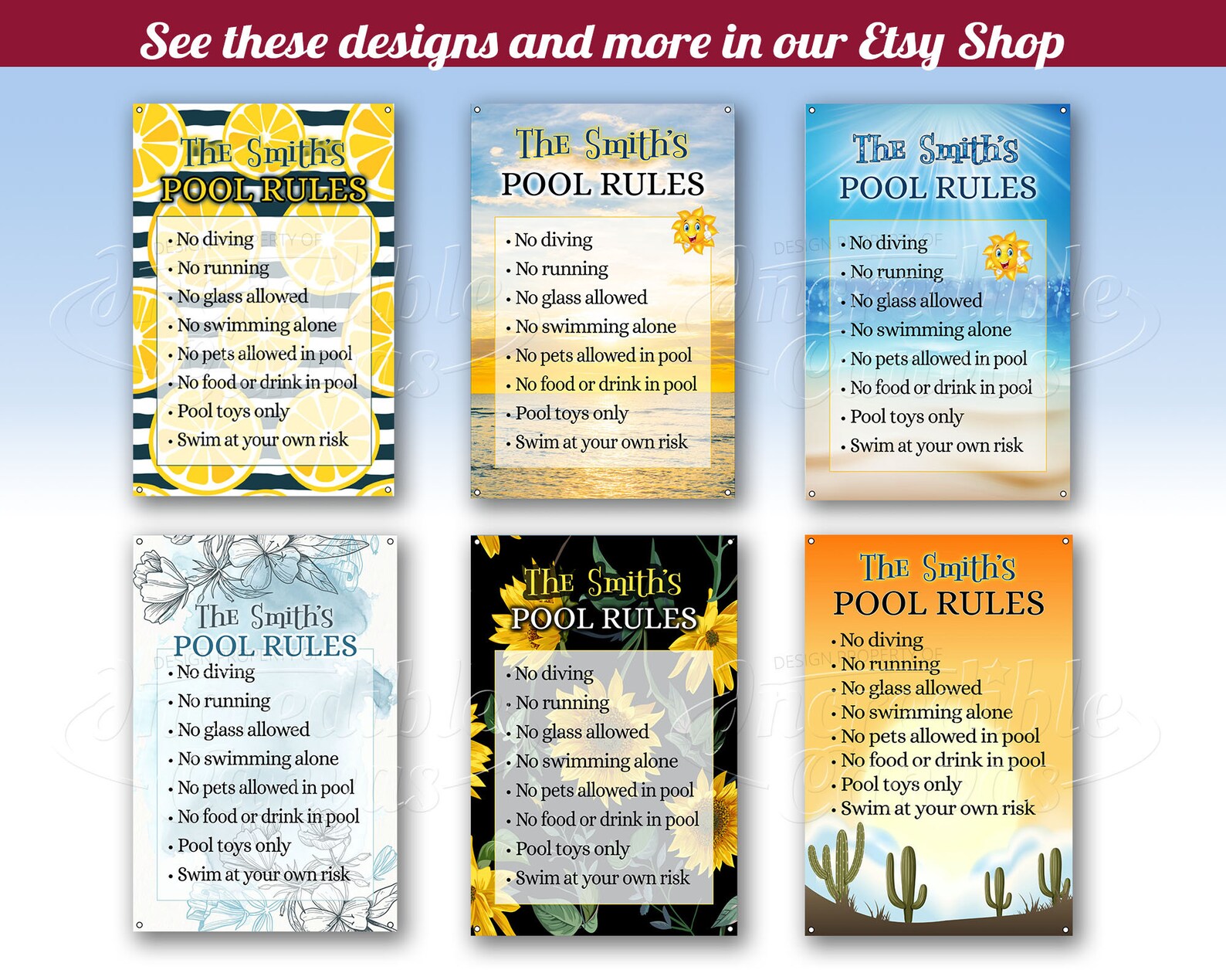 Pool Rules Sign Personalized Pool Rules Sign Custom Pool - Etsy