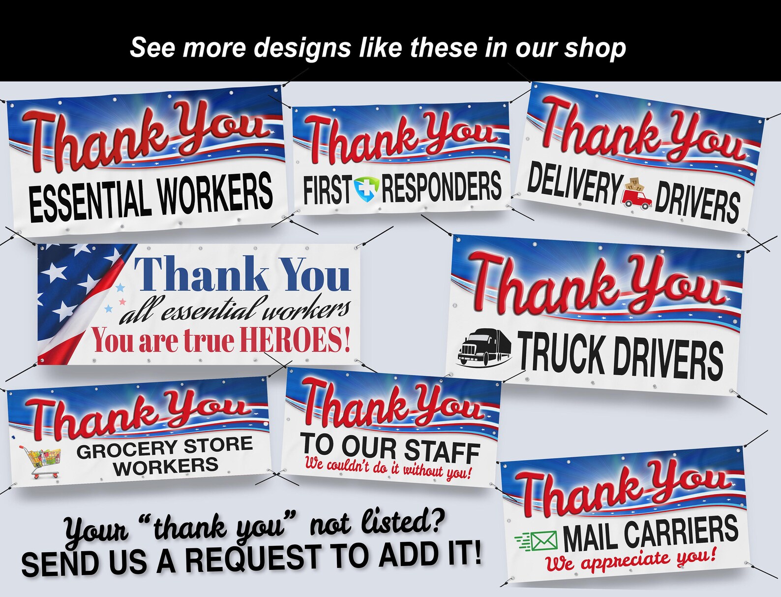 Thank You Truck Drivers Vinyl Banner Truck Driver | Etsy