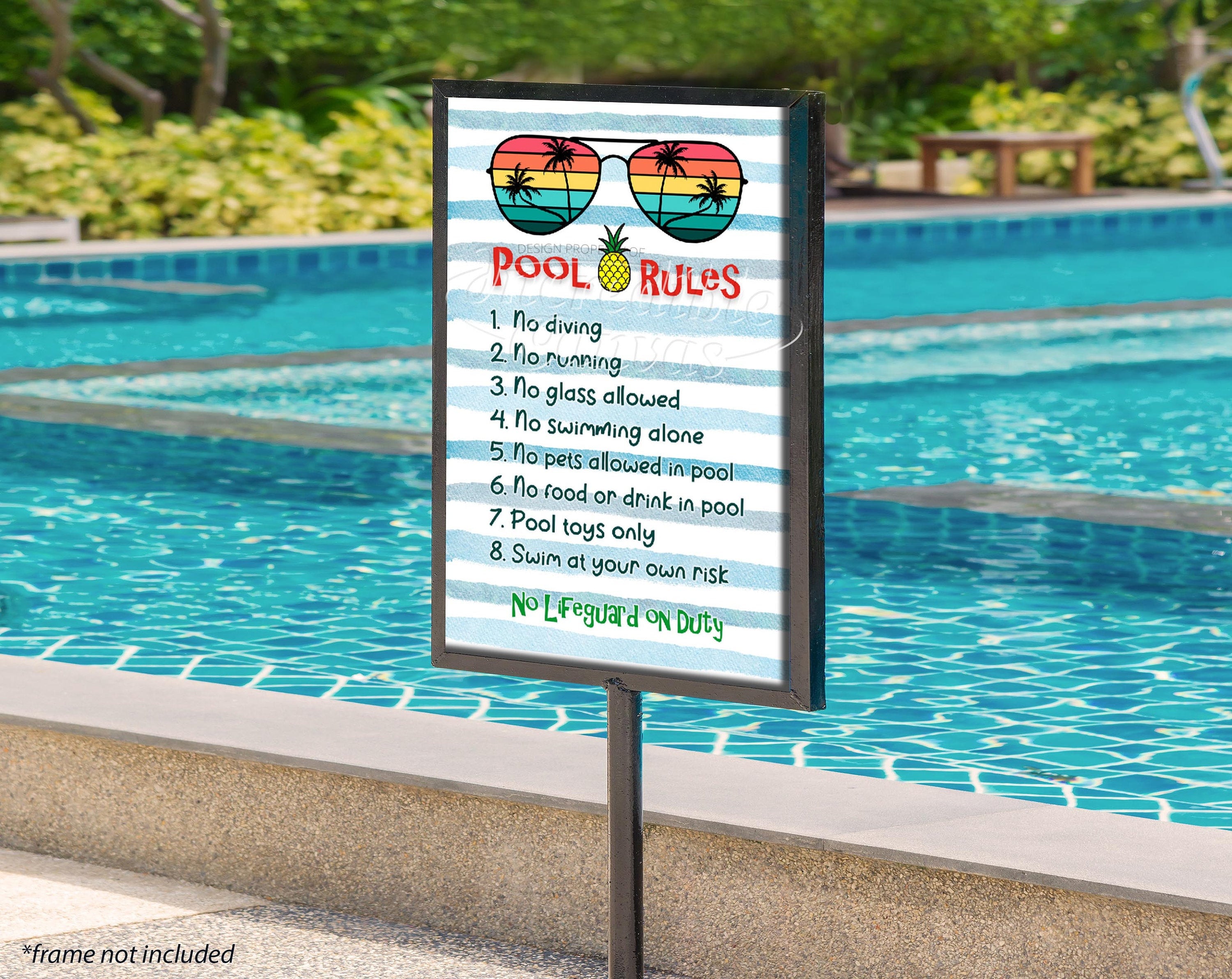 Customizable Pool Rules Sign for Home or Beach House - Etsy