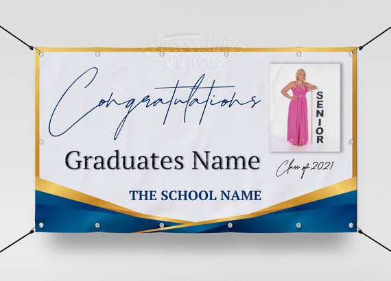 Custom College or High School Graduation Banner with Photo Class of ...
