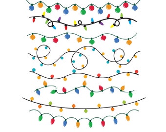 Christmas Lights Svg,string,seamless,party,xmas,dxf,cut File,holiday ...