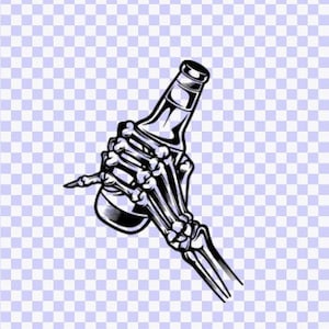 Bottle Drinking Skeleton Hand Svg Instant Digital Download, Cricut Svg ...