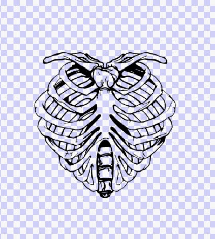Heart Ribcage Skeleton Hand Svg Instant Digital Download - Etsy