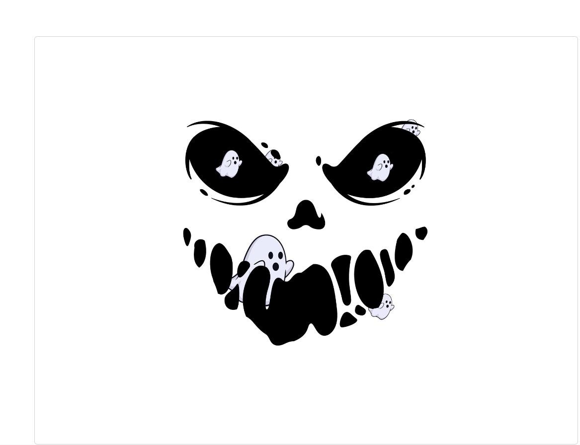 Spooky Ghost Face Halloween PNG JPG Digital Download Vector File ...