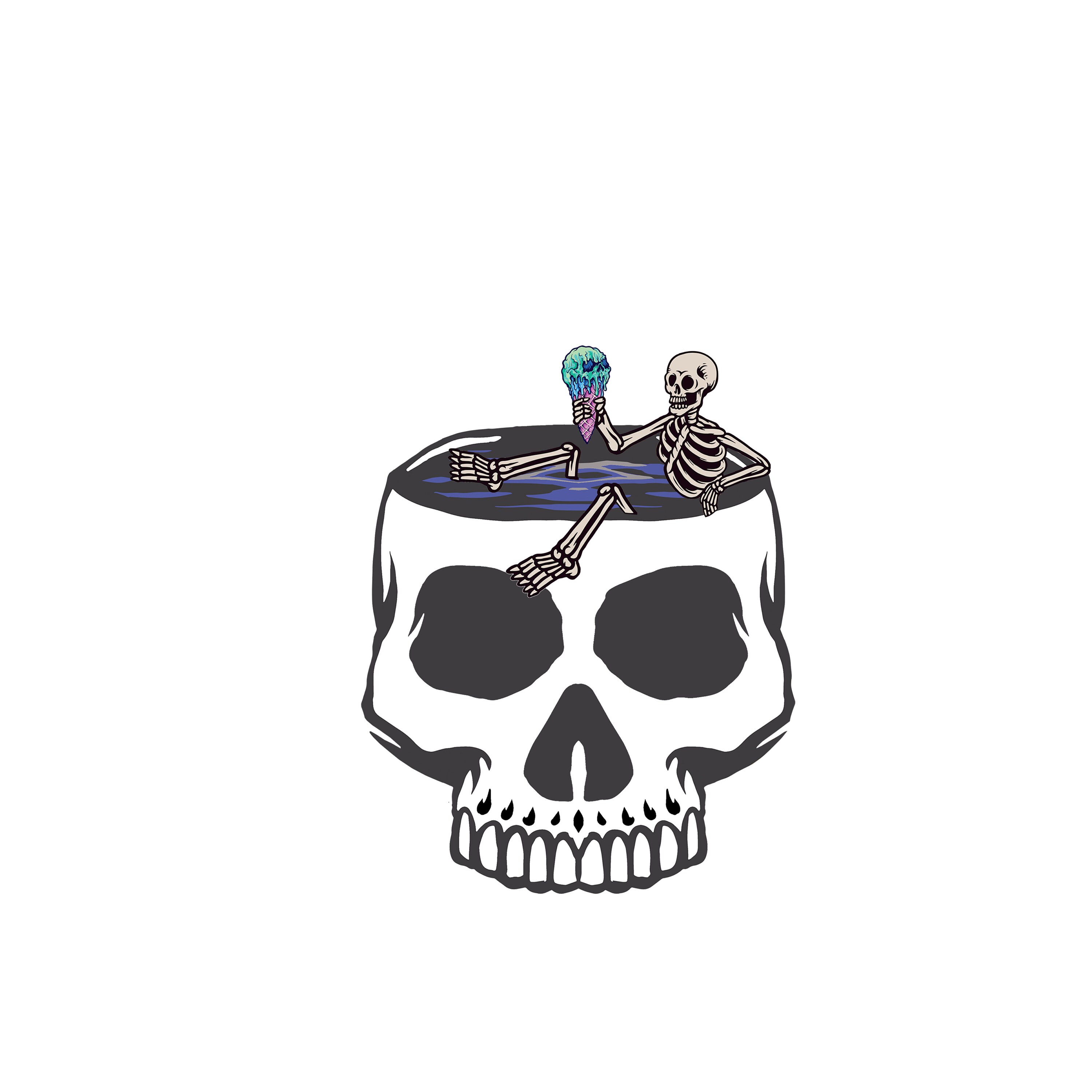 Ice Cream Skeleton Skull PNG JPG Digital Download Vector File, Cricut ...