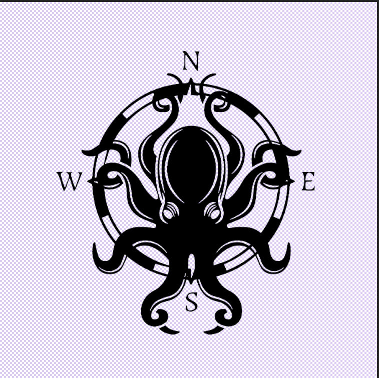 Octopus Compass Digital Download, PNG SVG, Kraken Svg, Squid Svg ...